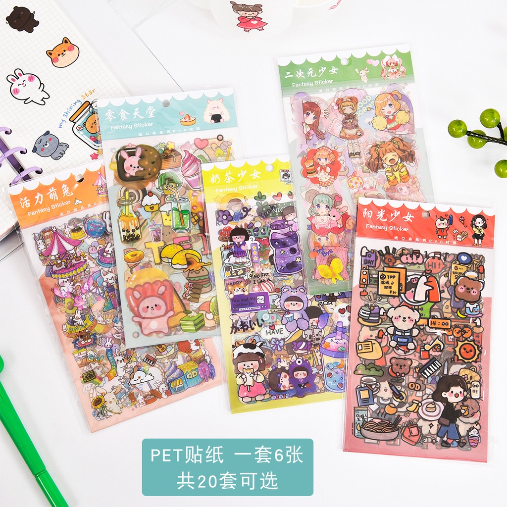 Jual HS -STIKER TRANSPARANT / TEMA KARTUN JEPANG LUCU KAWAII CUTE ...