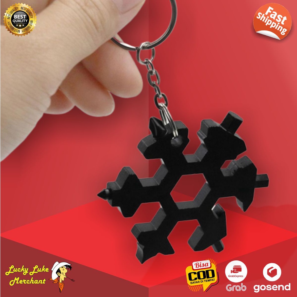 Jual Kunci Obeng Baut Sekrup 18 in 1 Gantungan Kunci Baja Survival ...