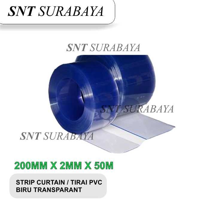 Jual TIRAI PVC - STRIP CURTAIN BIRU TRANSPARANT - CURTAIN 20CM X 2MM X ...