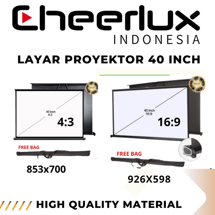 Jual Layar Layar Proyektor Lipat 40 Inch Table Screen Projector 40 ...