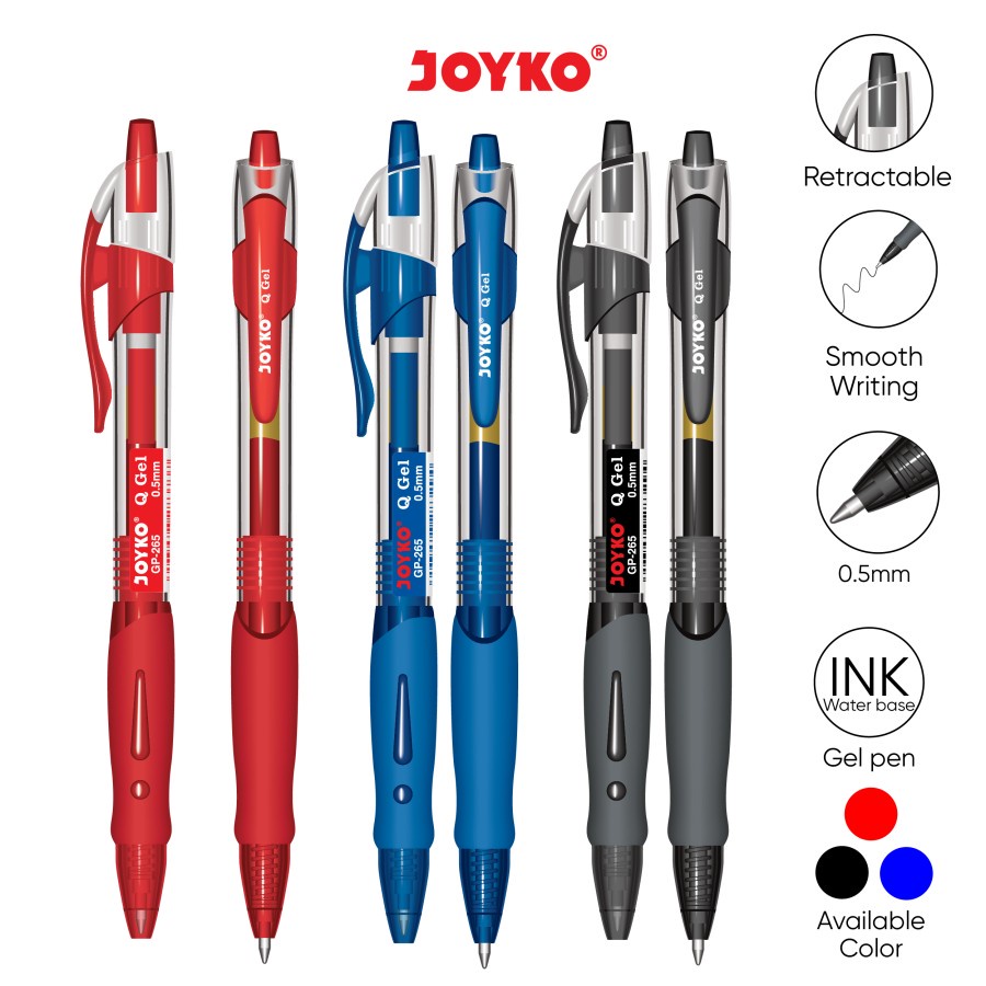 Jual (1 Pack isi 12 Biji) GROSIR Bolpen JOYKO GP-265 / Gel Pen Pulpen ...