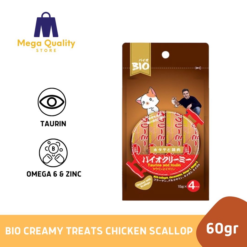 Jual BIO Creamy Treats Cat Snack Chicken Scallop 60gr | Shopee Indonesia