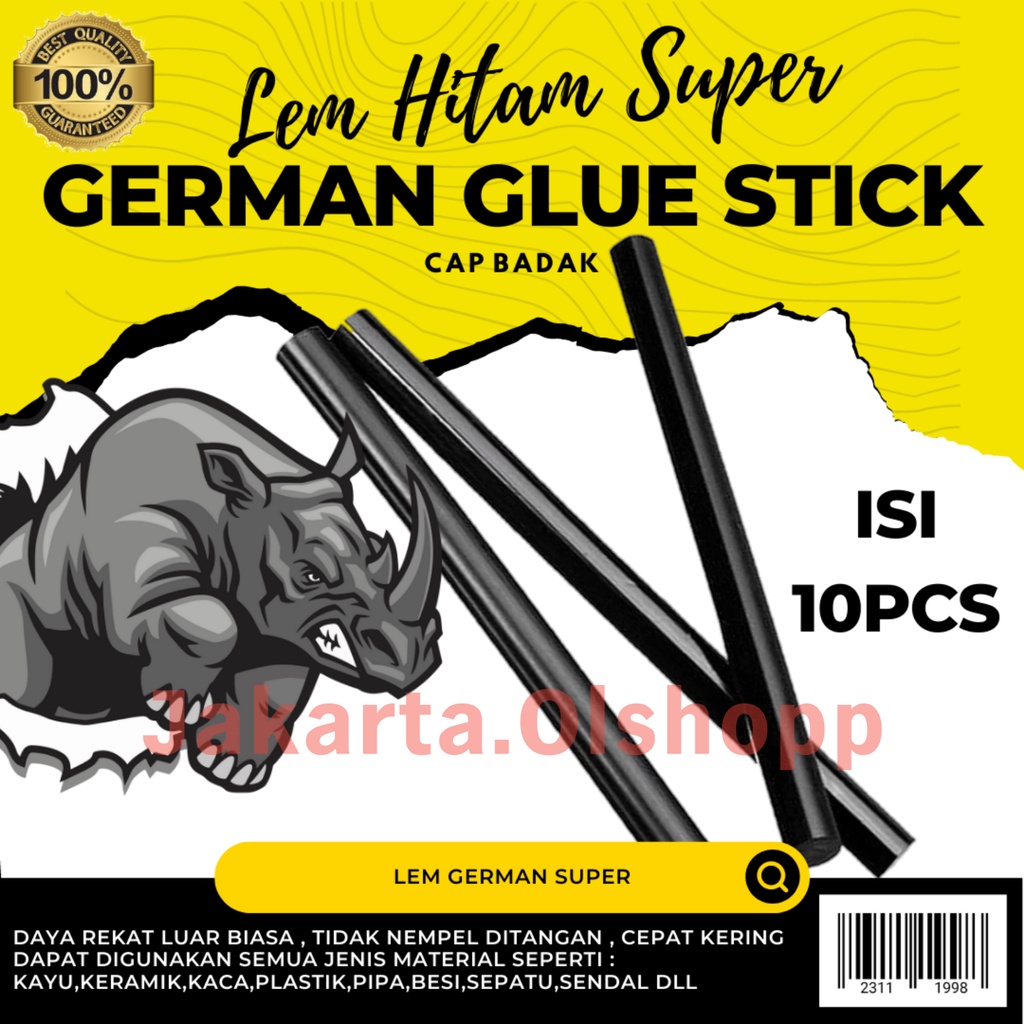 Jual Lem Stick German Original isi 10pcs | Lem Bakar Hitam | Lem Super ...