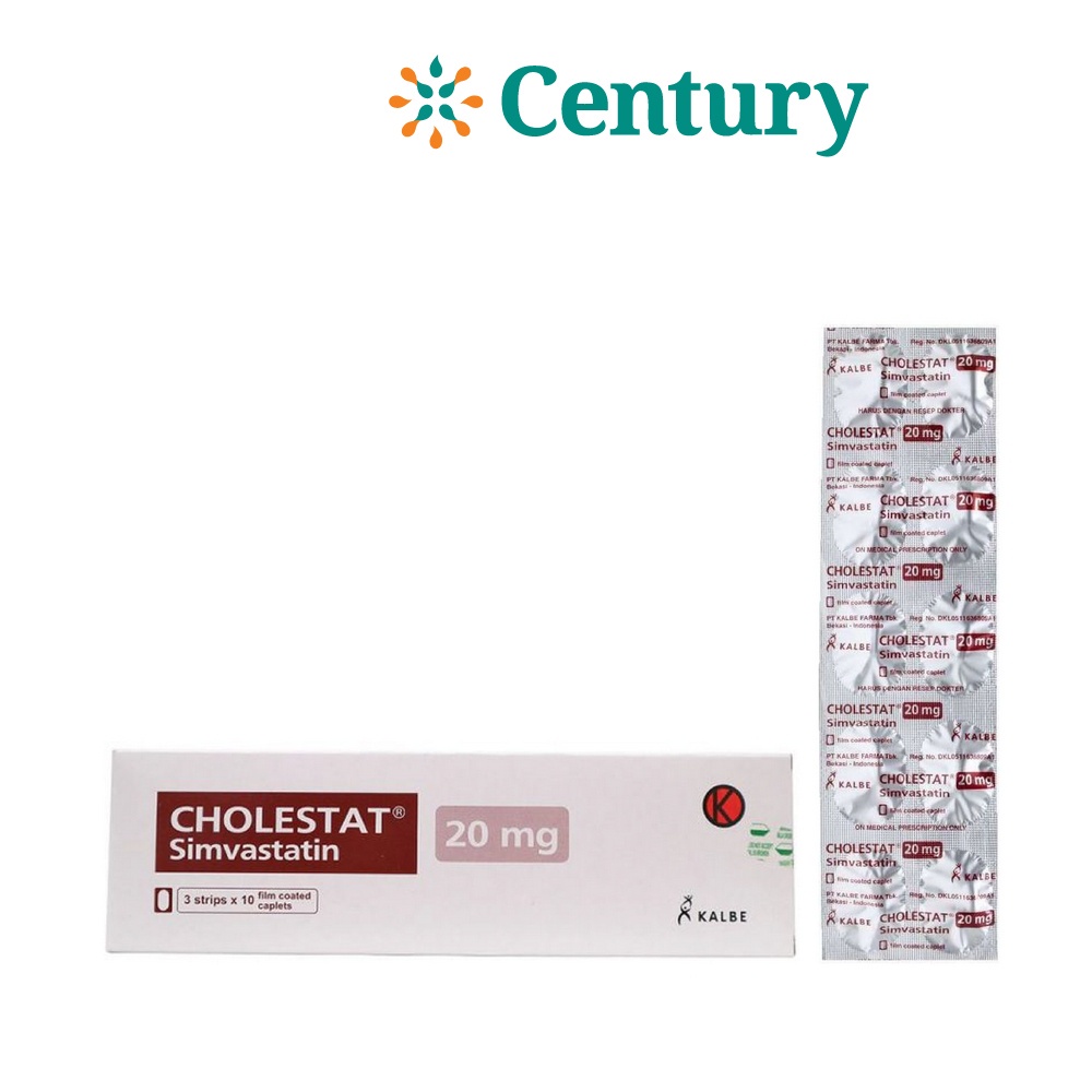 Jual CHOLESTAT 20MG 1 STRIP ISI 10 TABLET / SIMVASTATIN / OBAT ...