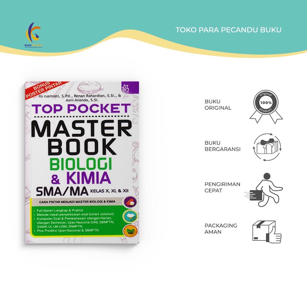 Jual Buku Pelajaran - Top Pocket Master Book : Biologi & Kimia Sma/Ma X, XI & XII - Matematika ...