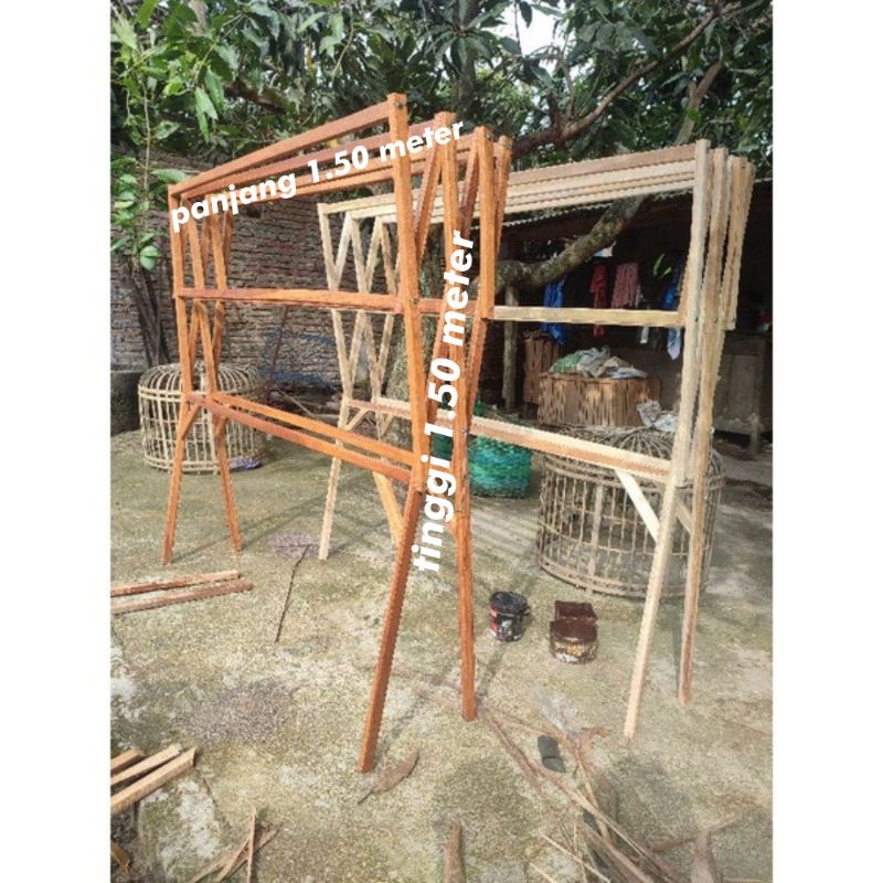 Jual JEMURAN LIPAT KAYU JATI 150x150cm / JEMURAN PRAKTIS / JEMURAN BAJU ...