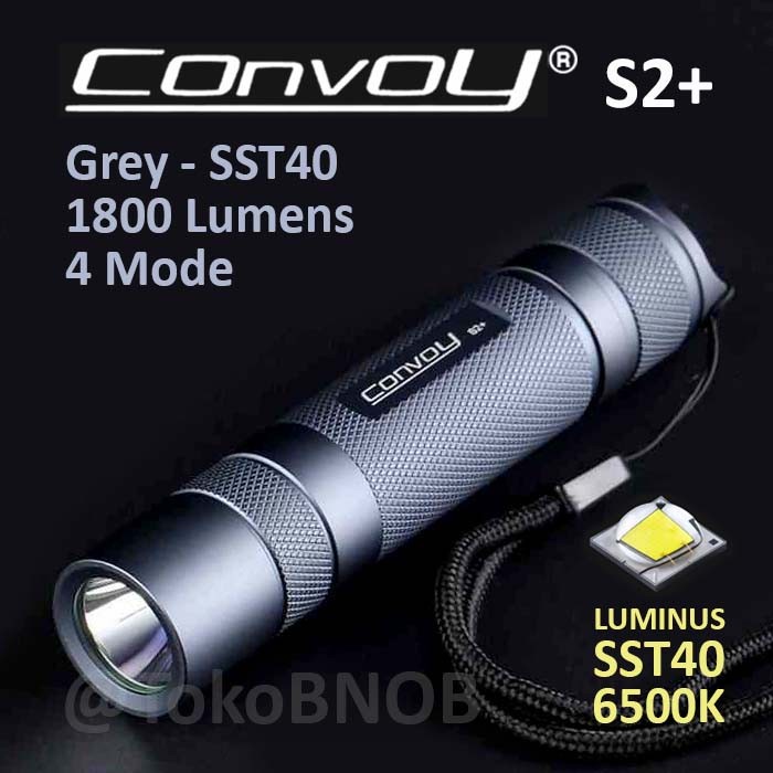 Jual Sent Convoy S2+ Flashlight - Senter Led Sst40 1800 Lumen 4 Modes 6500K Cw | Shopee Indonesia