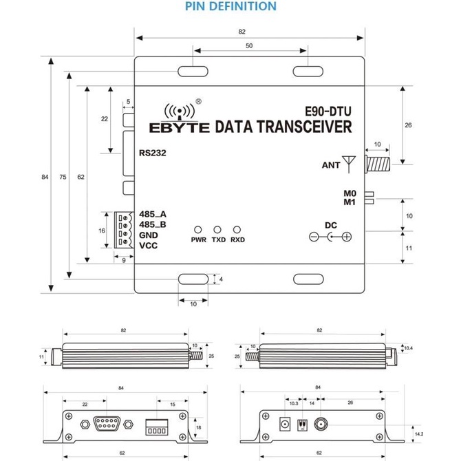 Jual EBYTE E90-DTU (900SL30) MODBUS RS232/RS485 to LORA 900MHz with Antenna | Shopee Indonesia