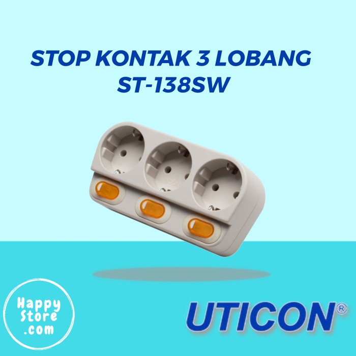 Jual STOP KONTAK STEKER 3 LOBANG PLUS SWITCH ON OFF S138SW S-138SW ...