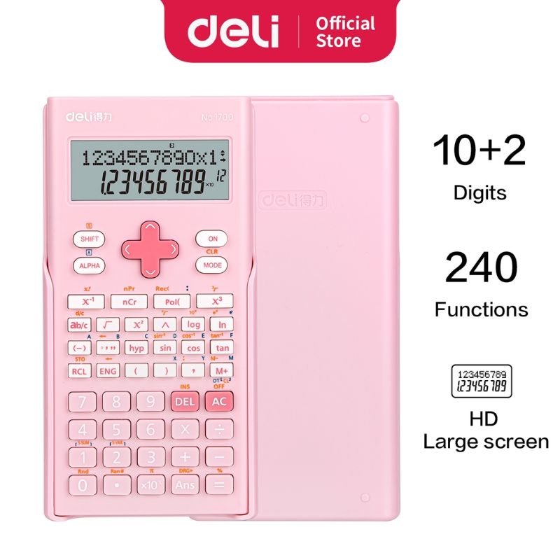 Jual Deli Calculator Scientific Kalkulator 240 Fungsi Kalkulasi 3 Warna ...