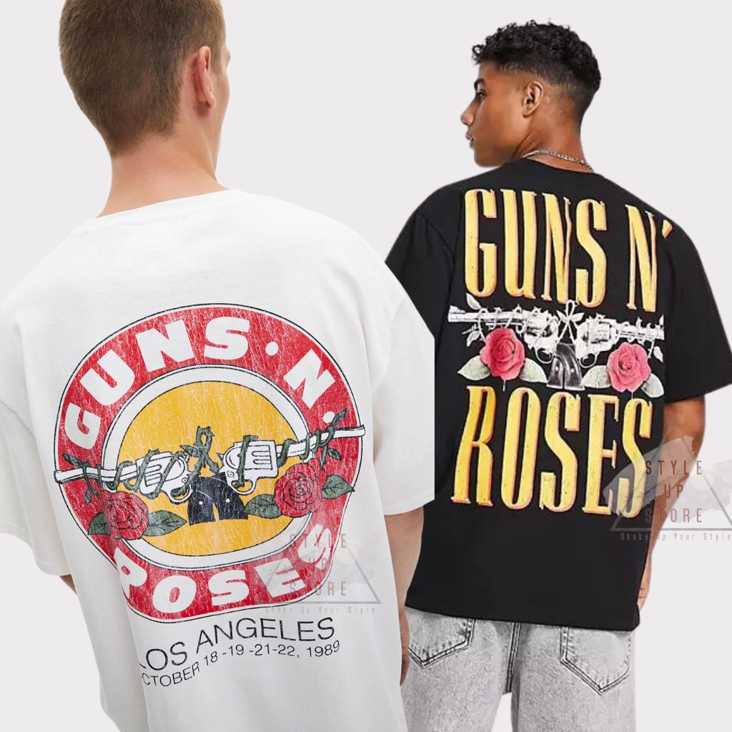 Jual [ STYLEUPSTORE ] BERSHKA TSHIRT OVERSIZE GUN&ROSES X RHCP | Shopee ...