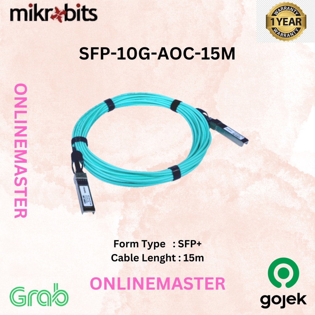Jual Mikrobits SFP-10G-AOC-15M SFP+ Active Optical Cable 10G 15 Meter ...