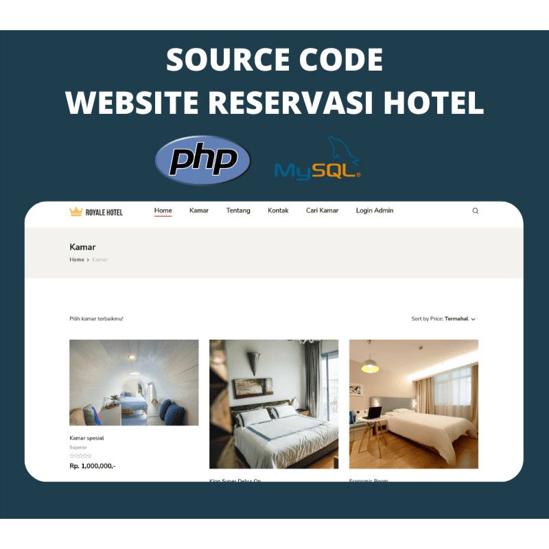 Jual Source Code Website Reservasi Kamar Hotel Dengan PHP dan MySQLi ...