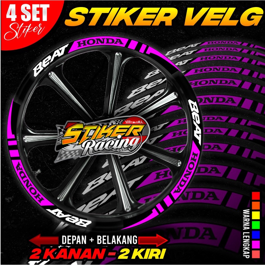 Jual Sticker List Velg Beat Cutting empat Set Depan Belakang & Kanan ...