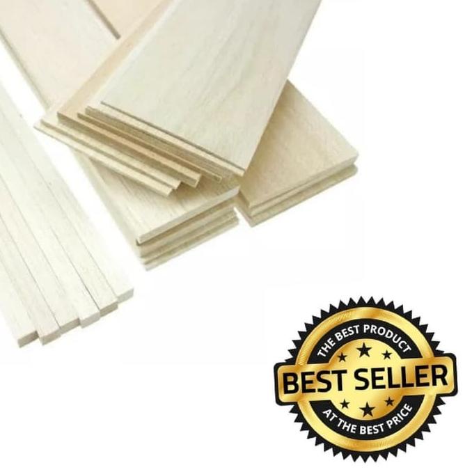 Jual Grade A Kayu balsa sheet 4mm x 10cm x 1meter balsa super kayu ...