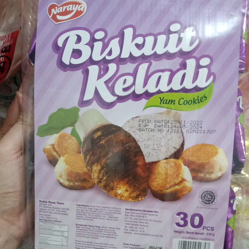 Jual BISKUIT KELADI NARAYA ISI 30 KUKIS RASA TALAS O PIA YAM COOKIES ...
