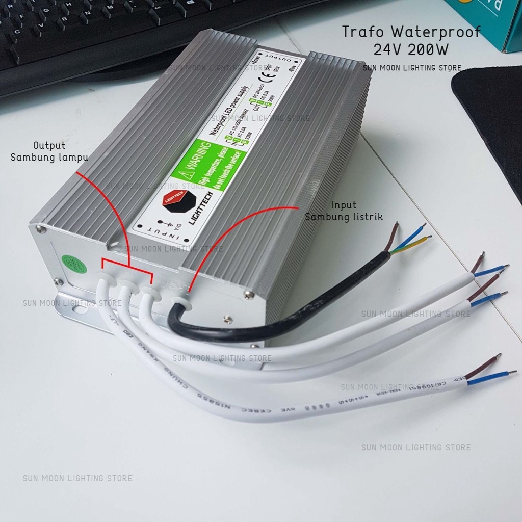 Jual Adaptor 24volt 100w 200w 300w trafo waterproof ip67 power supply ...