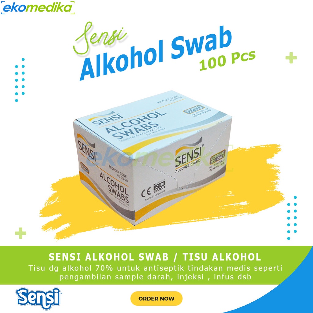 Jual SENSI alkohol swab isi 100 / Tisu Alkohol untuk Cek Gula Darah ...