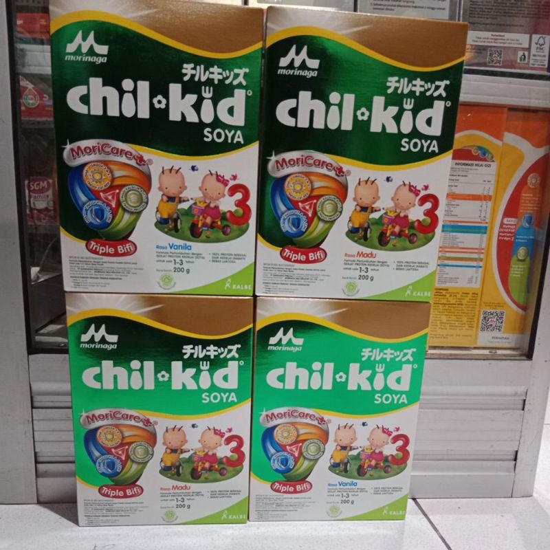 Jual Susu Pertumbuhan Morinaga Chil Kid Soya Kemasan Baru 200g 1/3 thn | Shopee Indonesia