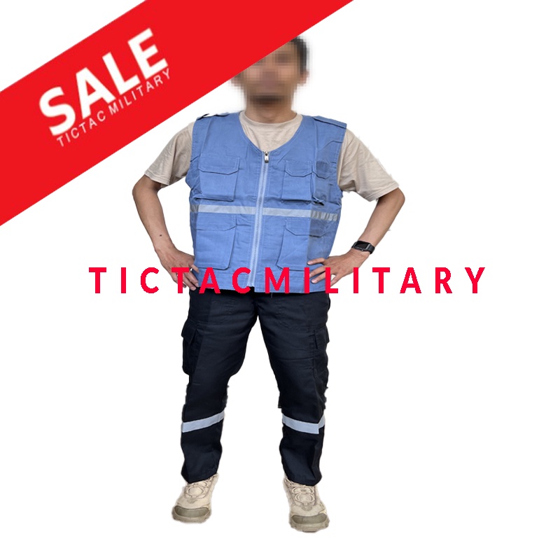 Jual Rompi Safety Proyek K3 Merah Pria Resleting Bahan Kain Drill 2 ...