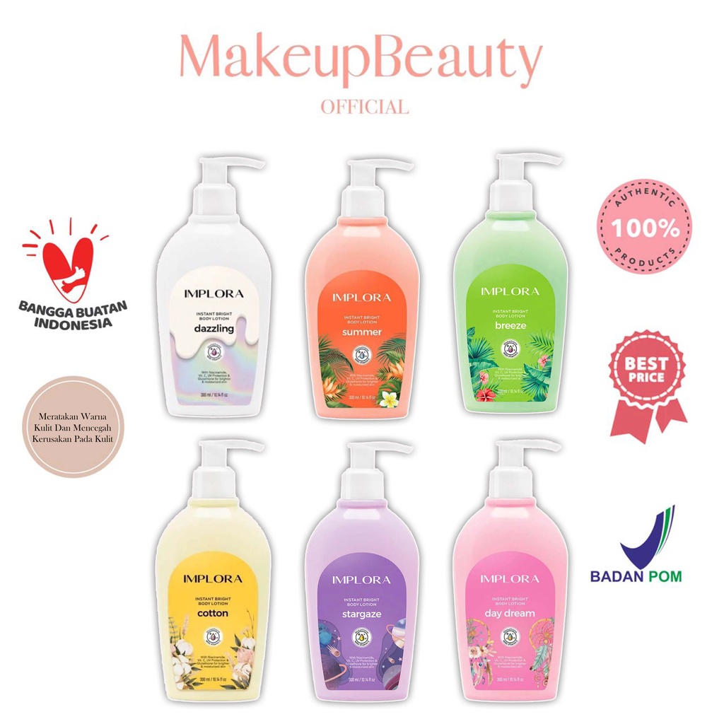 Jual IMPLORA Instant Bright Body Lotion 300ml | Shopee Indonesia