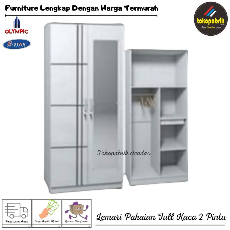 Jual Lemari Pakaian 2 Pintu Minimalis Modern - Almari Pintu 2 Olympic ...