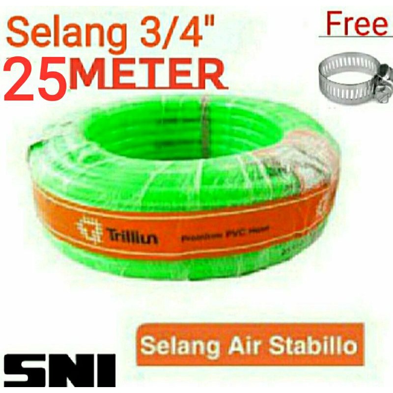 Jual Selang Trilliun Stabillo 3/4" Inch Panjang 25M + Free Klem | Shopee Indonesia