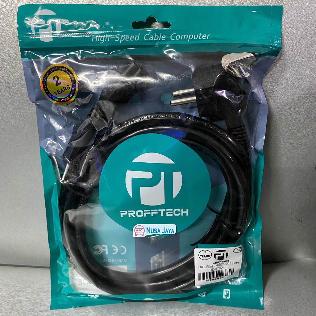 Jual Kabel Power Notebook Laptop Power Cable ProffTech 1.8 meter ...