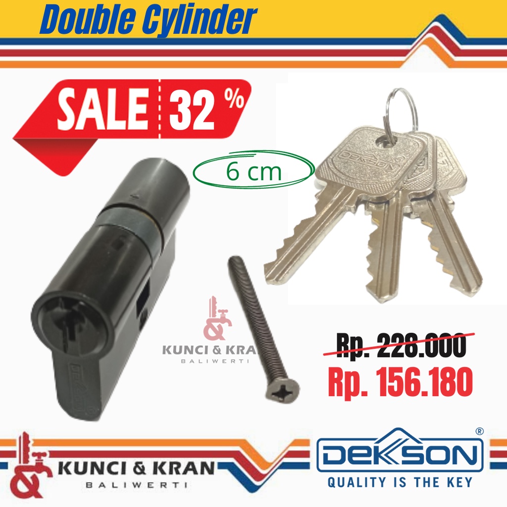 Jual SILINDER KUNCI DEKKSON DC DL 60MM BLACK DOUBLE CYLINDER HITAM SILINDER PINTU RUMAH | Shopee ...