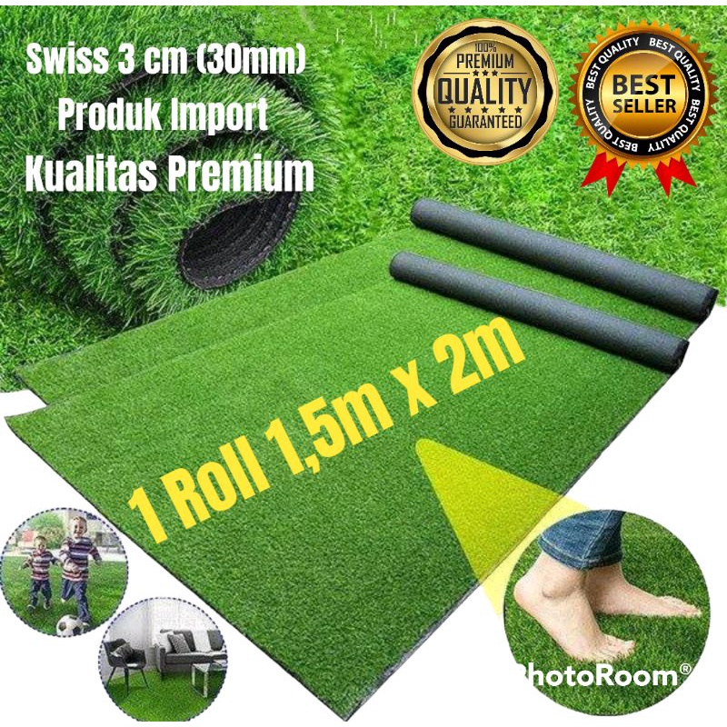 Jual RUMPUT SINTETIS UKURAN 1,5M X 2M TIPE SWISS TEBAL 3 CM PREMIUM ...