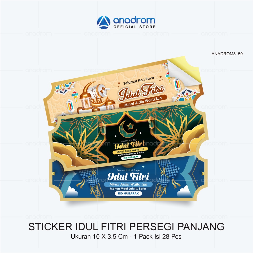 Jual Sticker Label Idul Fitri Persegi Panjang | Sticker Ucapan Lebaran ...