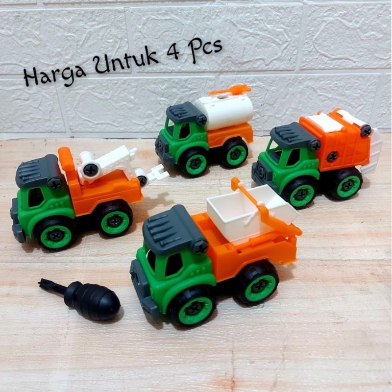 Jual Mainan DIY Set Truk Kebersihan - Miniatur Mobil Mobilan Sampah ...