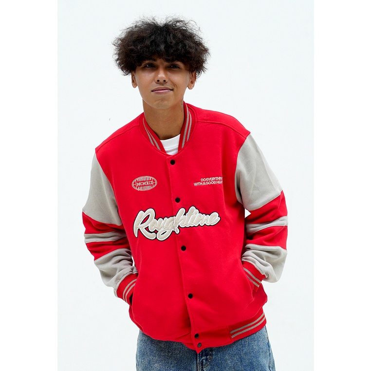 Jual Roughneck VB025 Red Do Everything Varsity Jacket | Shopee Indonesia