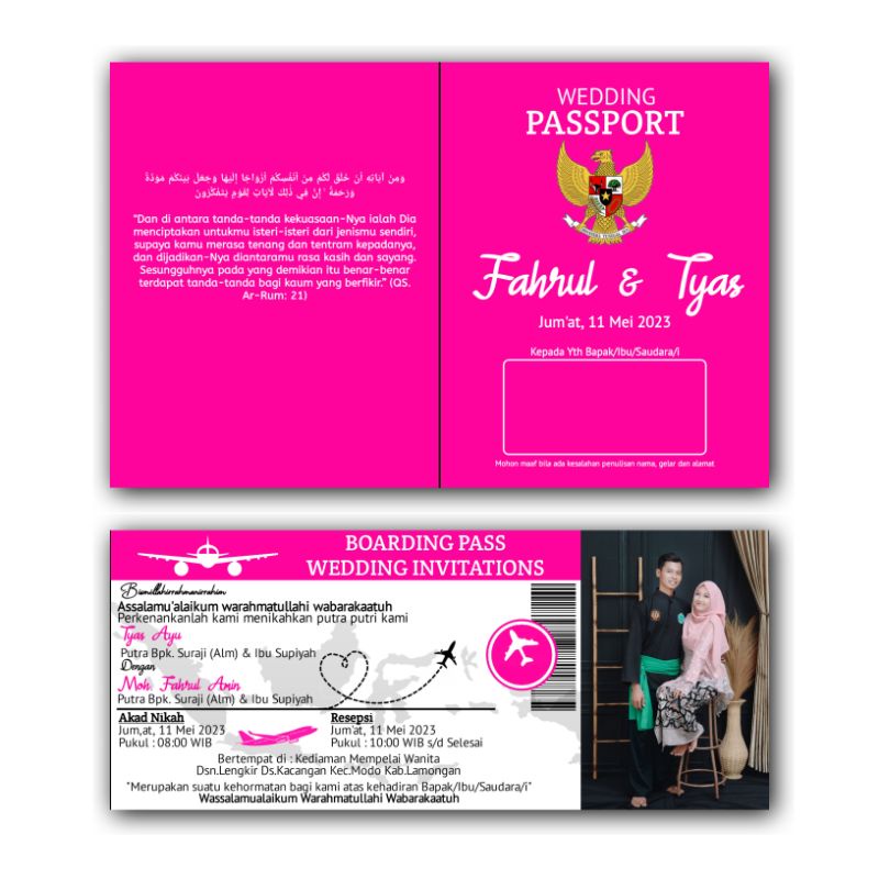 Jual Wedding Passport Invitation Undangan Pernikahan model Passport ...