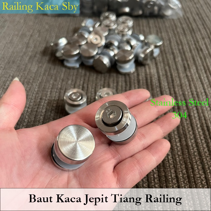 Jual BAUT KACA JEPIT TIANG RAILING TANGGA STAINLESS STEEL SS304 ...