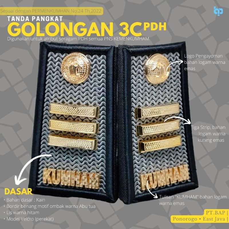 Jual Tanda Pangkat PDH Kemenkumham Golongan 3C | Shopee Indonesia