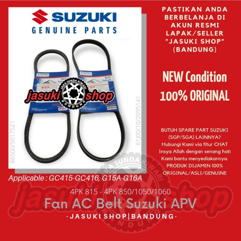 Jual Fan AC Belt Sabuk Tali Kipas Mesin V Belt Water Pump Suzuki APV Mega Carry Arena Luxury ...