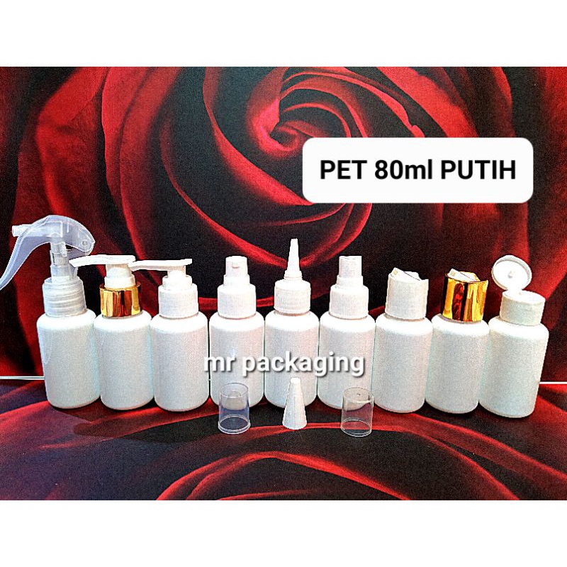 Jual Botol Plastik 80ml PUTIH isi ulang | Botol PET 500 ml reffil | botol pump spray fliptop ...