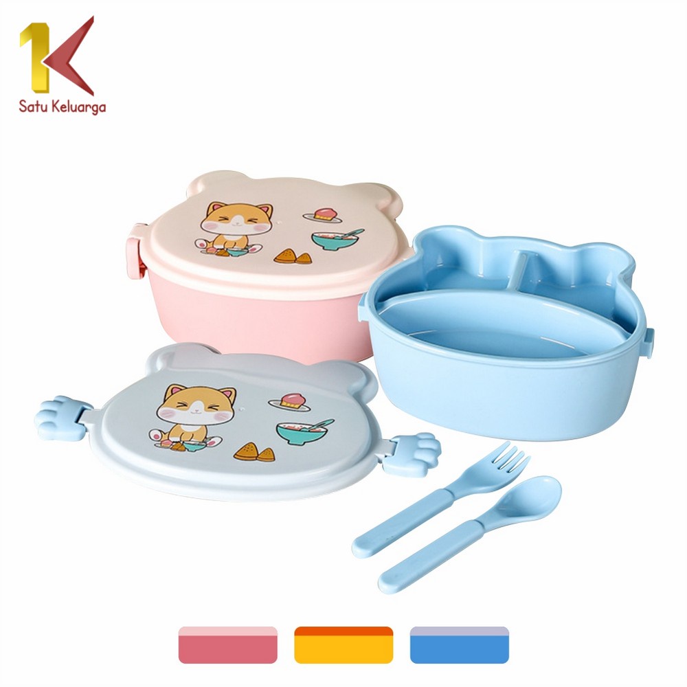Jual Satu Keluarga Kotak Bekal Anak Set Sendok Garpu C777 Tempat Makan ...