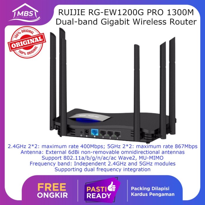 Jual Produk Terbaru Router Ruijie Rg-Ew1200G Pro 1300M Dual-Band ...