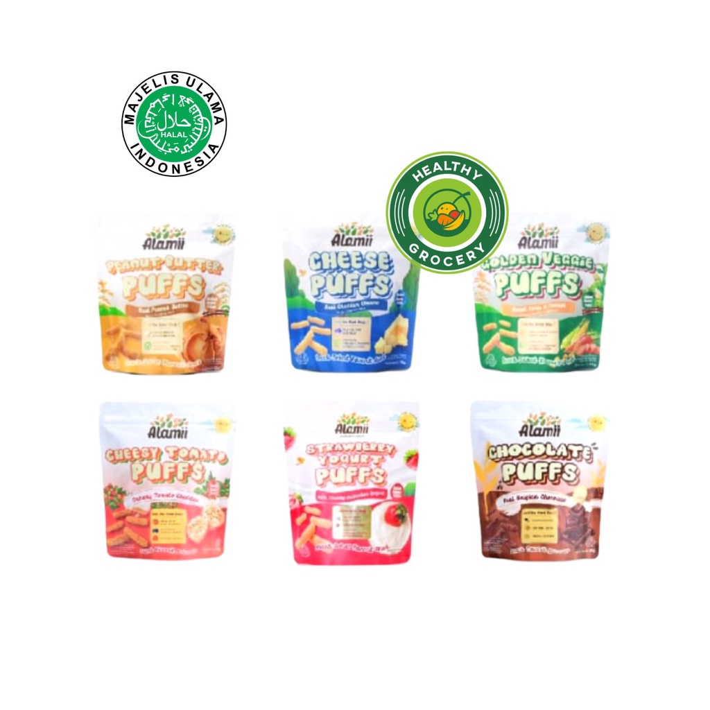 Jual Alamii Puffs 25gr / Kids Snack / CHEESE / CORN CARROT / YOGURT ...