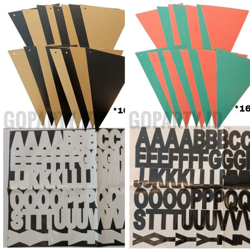 Jual BANNER BUNTING FLAG DIY HURUF STIKER TEMPEL BENDERA DEKORASI ...