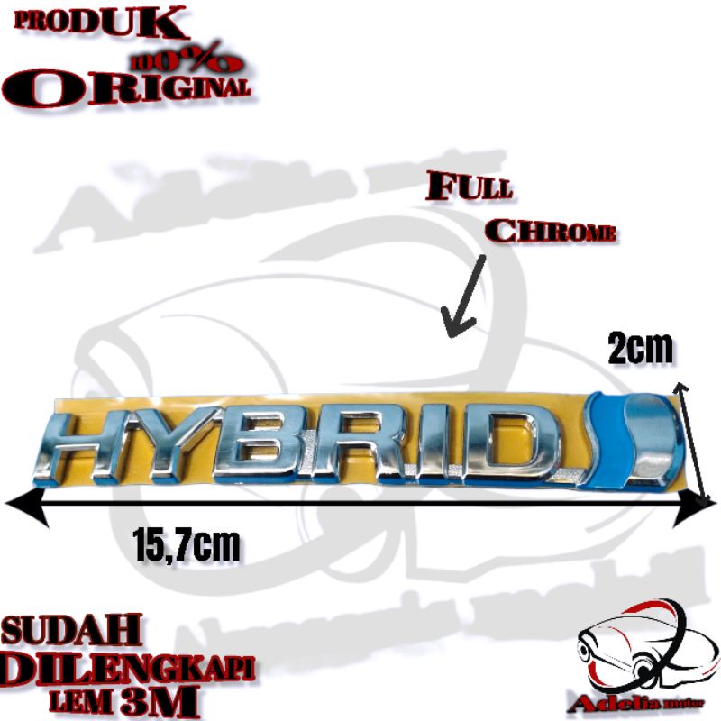 Jual emblem hybrid HYBRID tulisan hybrid HYBRID lambang hybrid logo ...