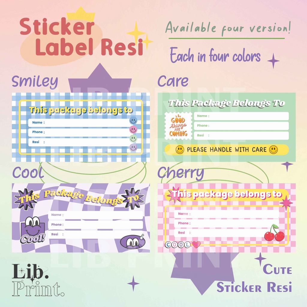 Jual STICKER RESI PENGIRIMAN / LABEL RESI PENGIRIMAN / AESTHETIC / CUTE ...