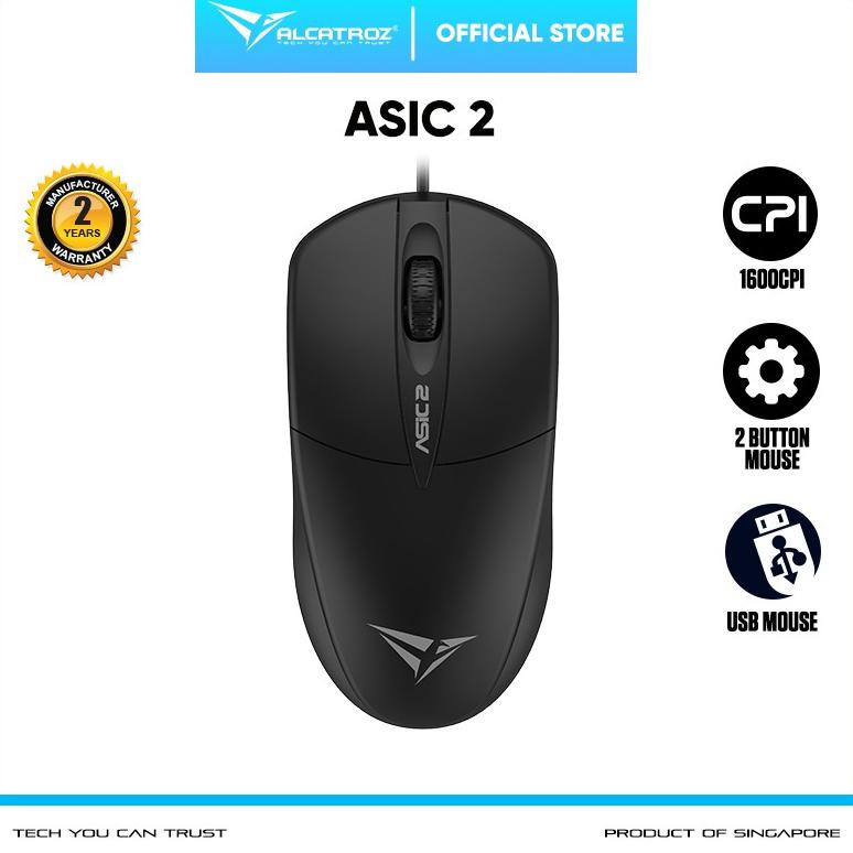 Jual Mouse Kabel Alcatroz Asic 2 Wired USB Mouse 1600 CPI | Ergonomic ...
