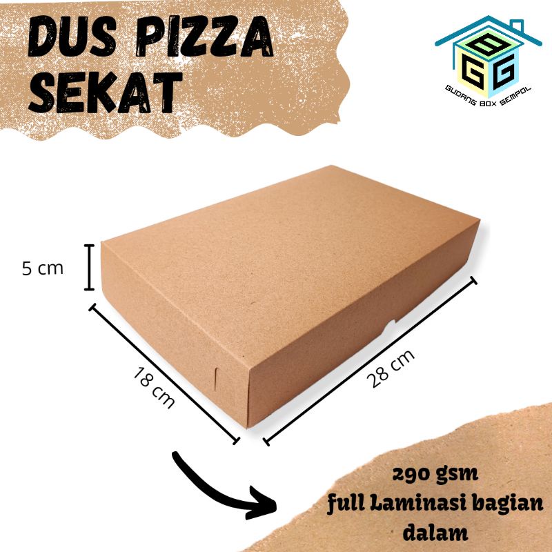 Jual Dus Pizza sekat kardus /box /kemasan /polos ukuran 28x18x5cm (DUS ...