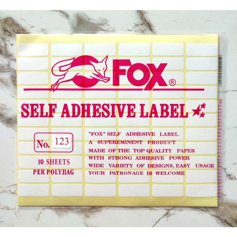 Jual Label Harga FOX No.123 ( 1 Pack/10 Lembar) | Shopee Indonesia