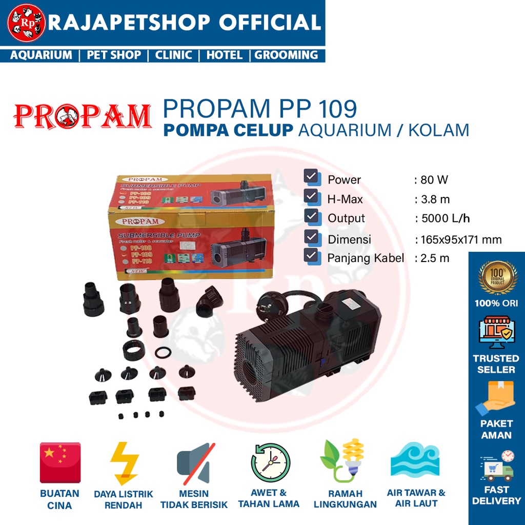 Jual SUNSUN PROPAM PP 109 PP-109 5000 LPH POMPA AIR CELUP KOLAM ...