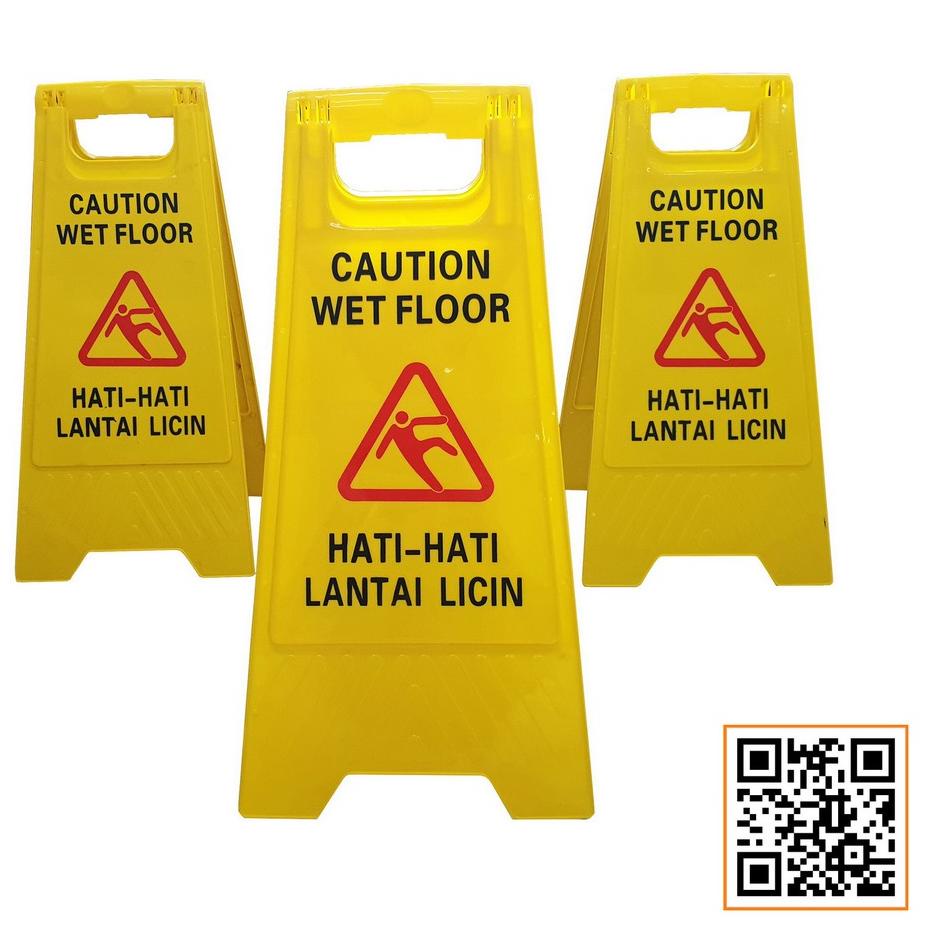 Jual Depan Papan Peringatan Lantai Basah Licin Wet Floor Sign Warning ...