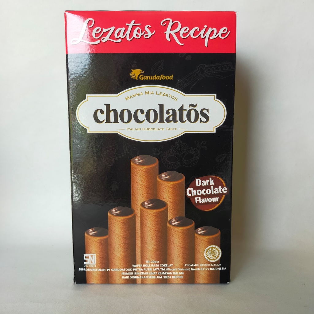 Jual Chocolatos Wafer Roll Dark Chocolate 14g (1 box=24 pcs) | Shopee ...